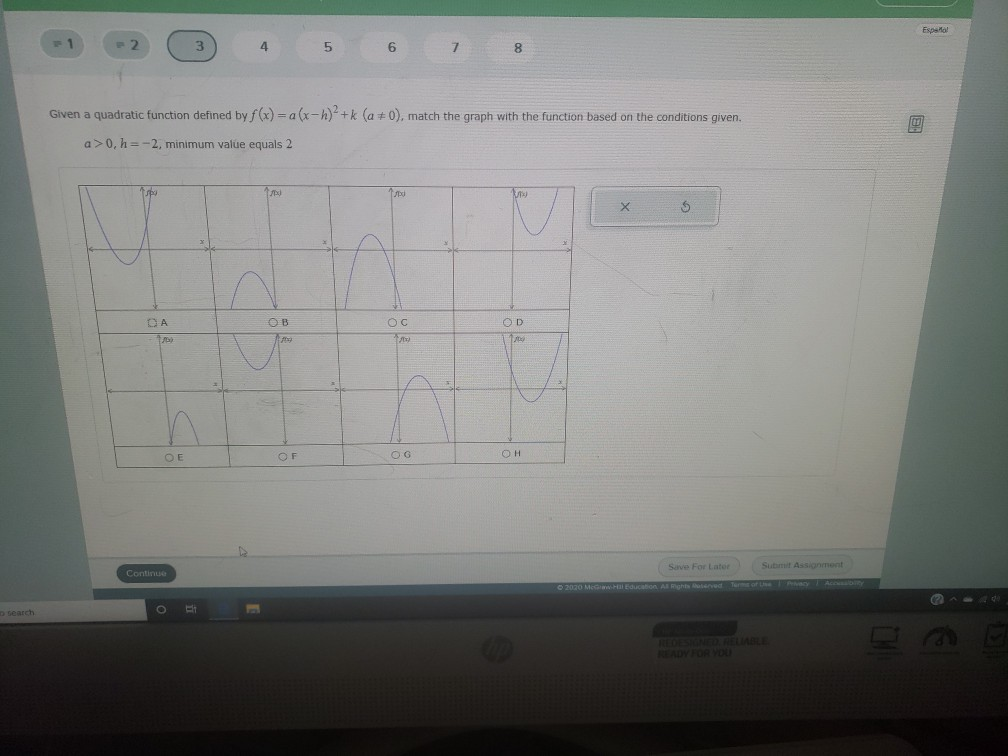 Solved Espero Given a quadratic function defined by f(x) = a | Chegg.com