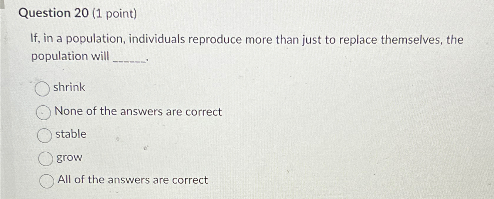 Solved Question 20 (1 ﻿point)If, ﻿in a population, | Chegg.com