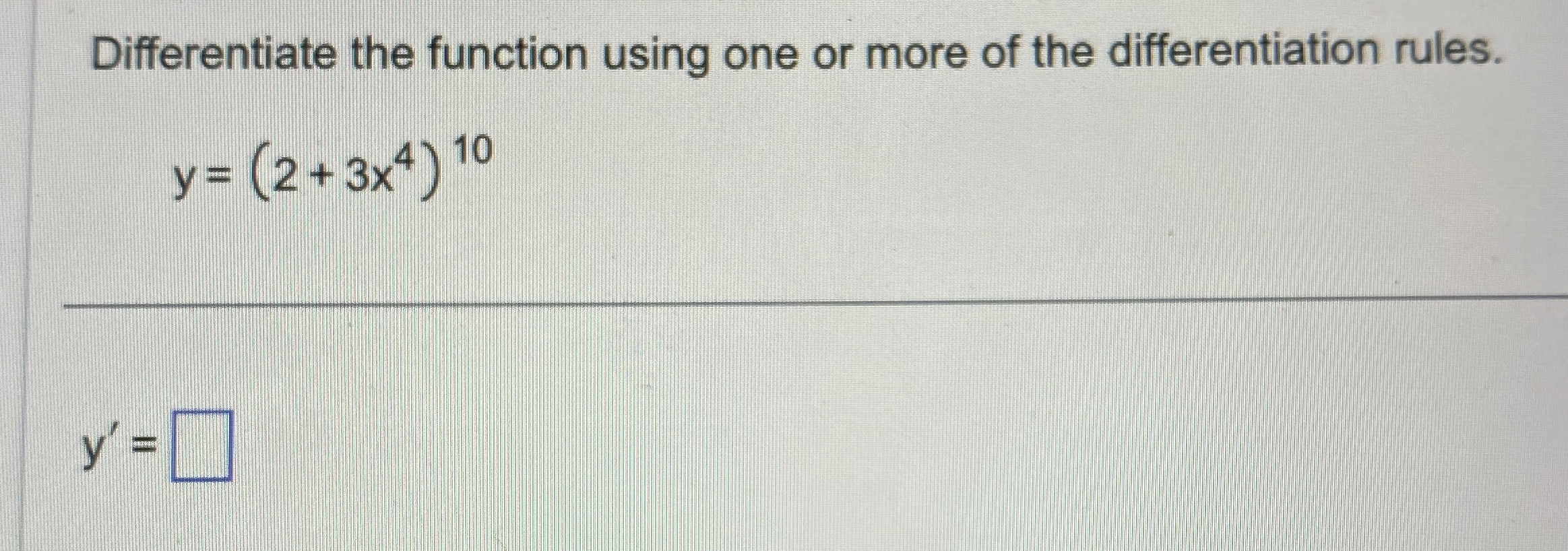 Solved Differentiate the function using one or more of the | Chegg.com