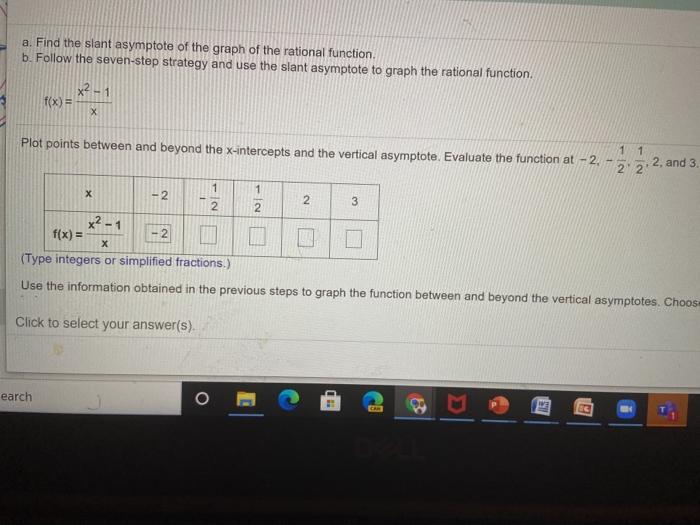 Solved a. Find the slant asymptote of the graph of the | Chegg.com