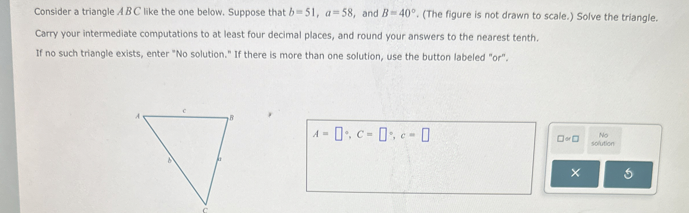 Solved Consider a triangle ABC like the one below. Suppose | Chegg.com