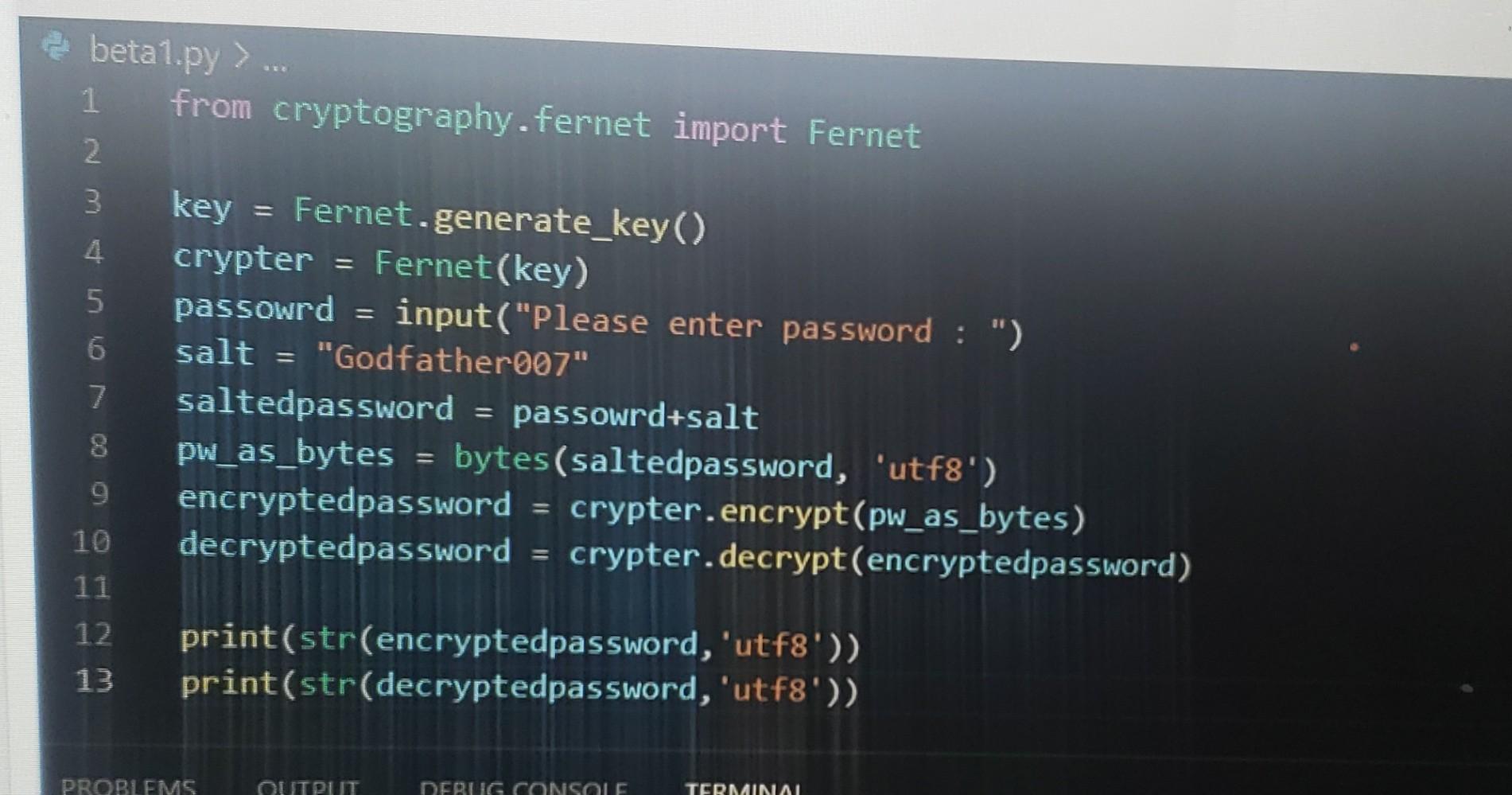 Solved Problem 2. Password Encryption. Using the | Chegg.com