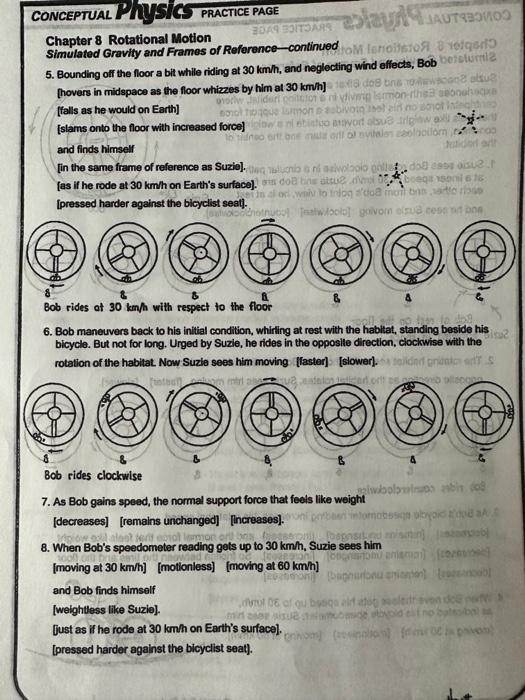 Chapter 8 Rotational Motion Simulated Gravity and | Chegg.com