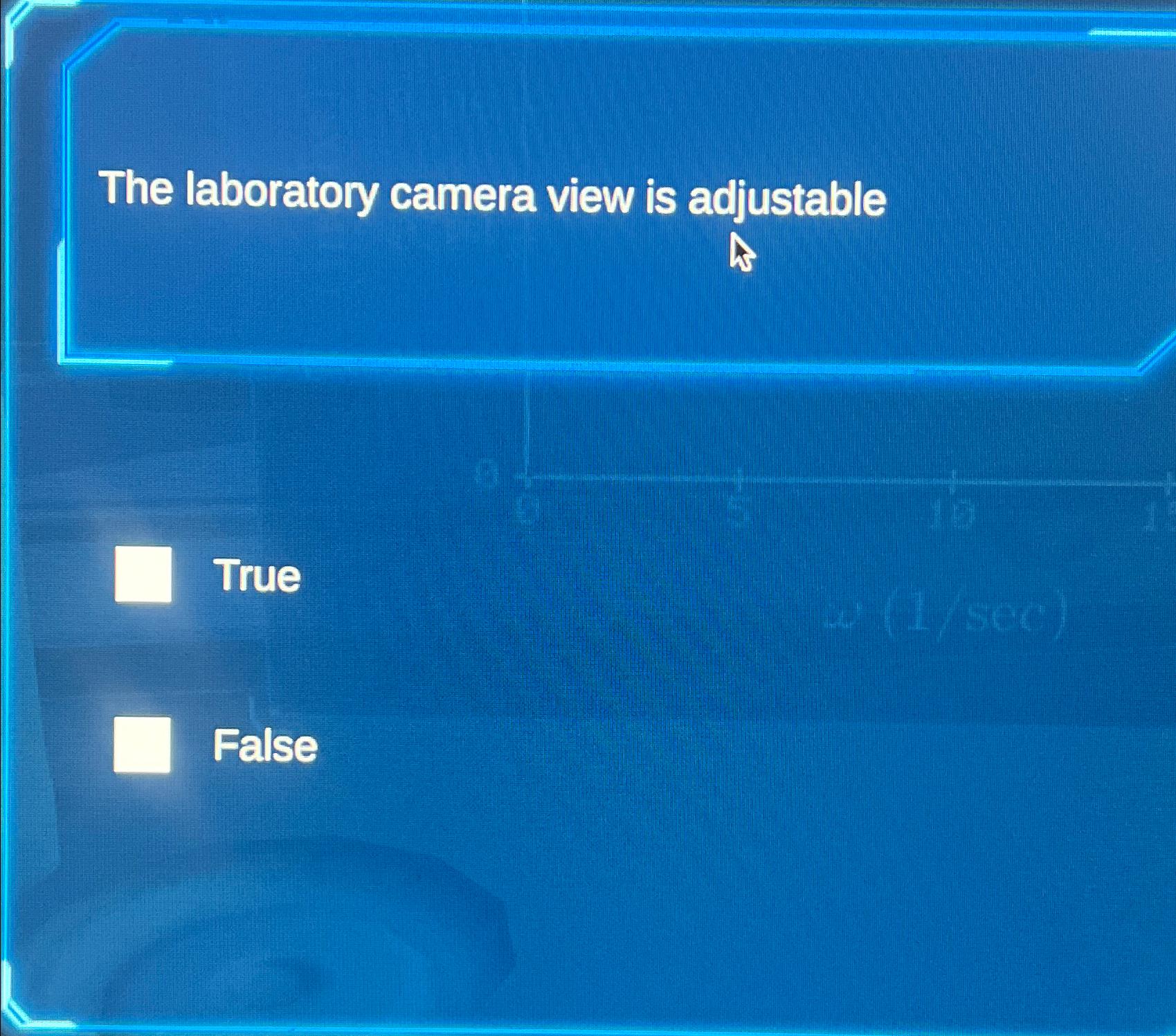 Solved The laboratory camera view is adjustableTrueFalse | Chegg.com