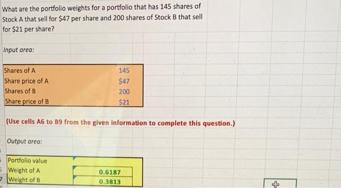 Solved What are the portfolio weights for a portfolio that | Chegg.com