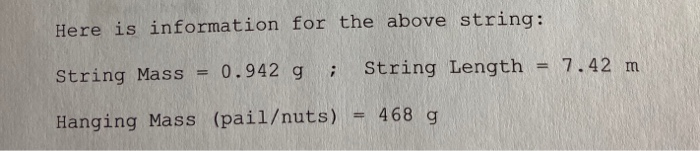 Solved Find the linear density of a string using the data in | Chegg.com