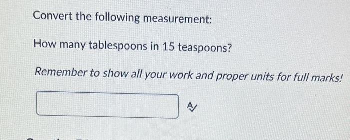 Solved Provide 2 examples of Volume measurements for each | Chegg.com