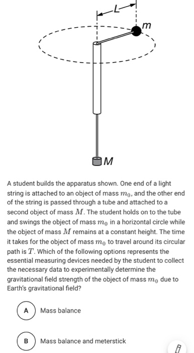 Solved OM A student builds the apparatus shown. One end of a | Chegg.com