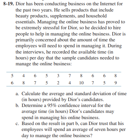 Solved 8-19. ﻿Dior has been conducting business on the | Chegg.com