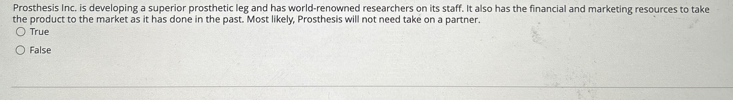Solved Prosthesis Inc. is developing a superior prosthetic | Chegg.com
