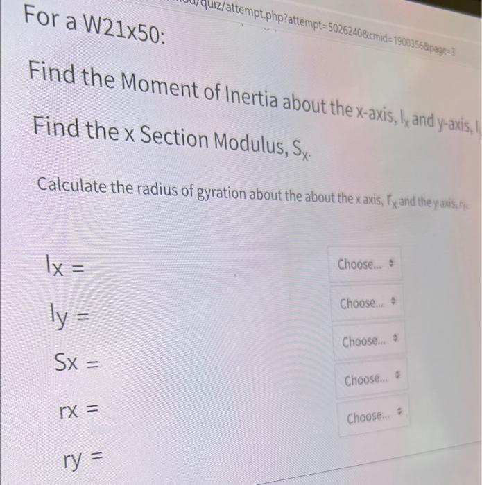Solved Table 1-1 Values in Customary UnitsFor a W21 1×50 : | Chegg.com