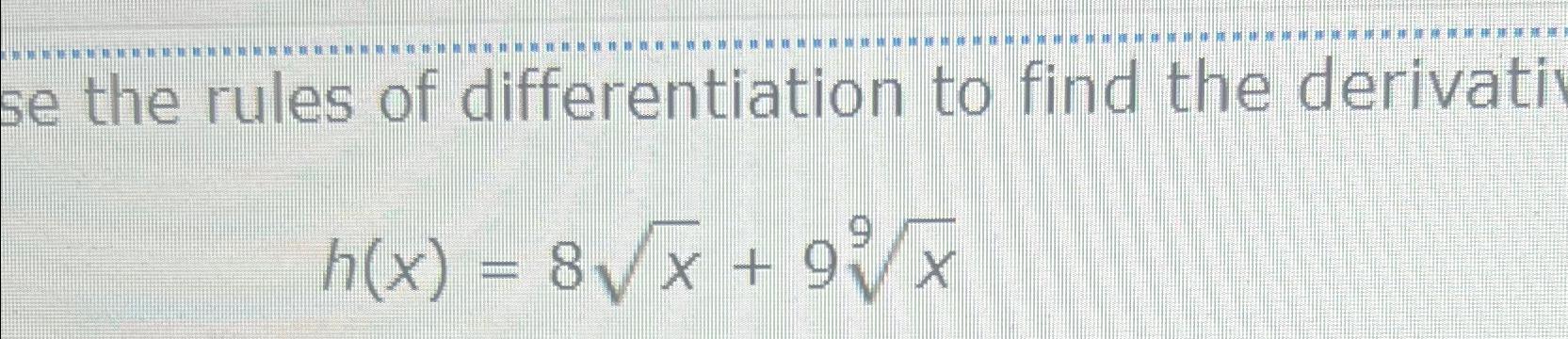 Solved se the rules of differentiation to find the | Chegg.com