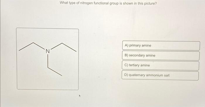 Solved What type of nitrogen functional group is shown in | Chegg.com