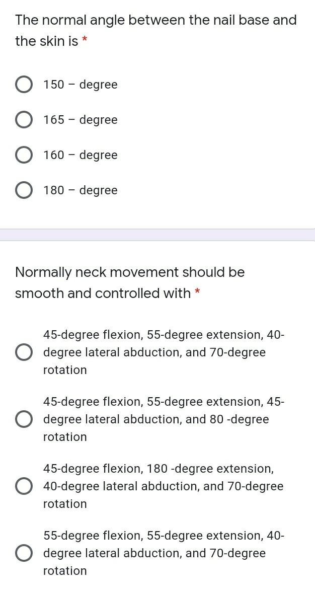 Solved The normal angle between the nail base and the skin | Chegg.com