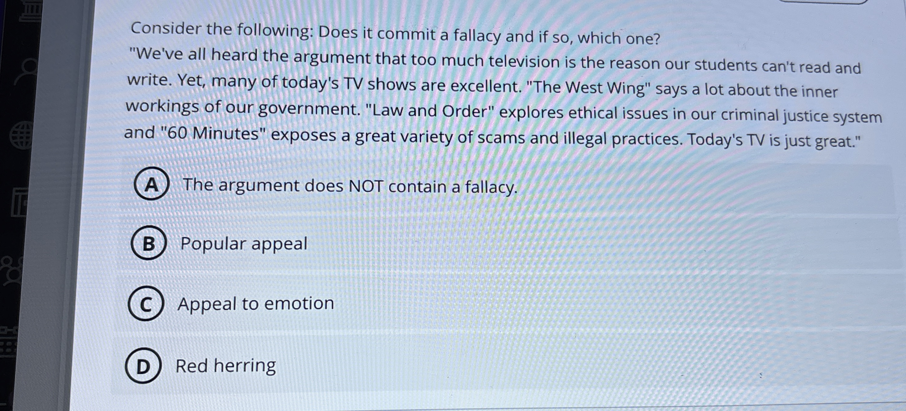 Solved Consider the following: Does it commit a fallacy and | Chegg.com