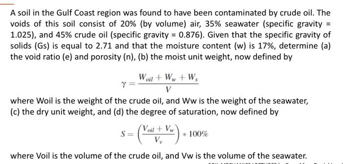 Solved A soil in the Gulf Coast region was found to have | Chegg.com