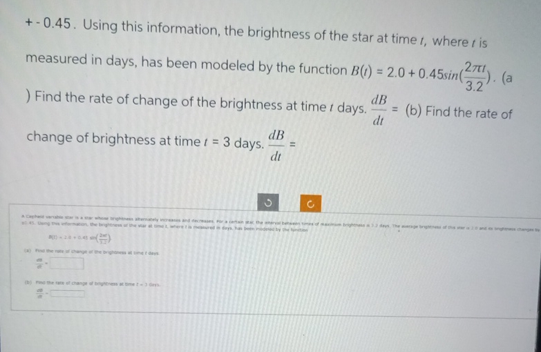 Solved +-0.45 . ﻿Using this information, the brightness of | Chegg.com