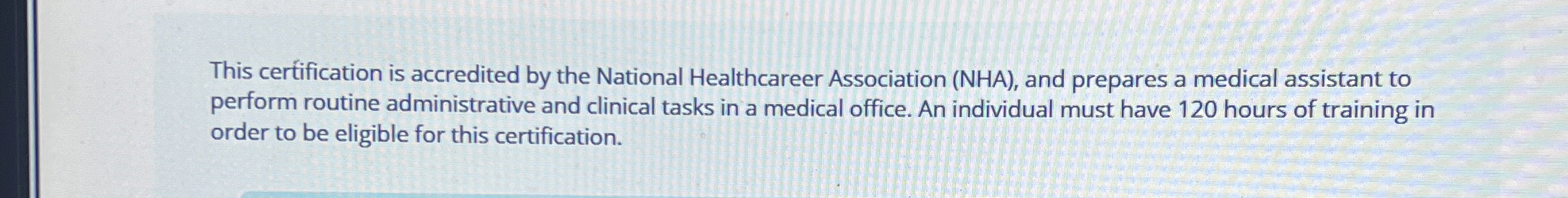 Solved This certification is accredited by the National | Chegg.com