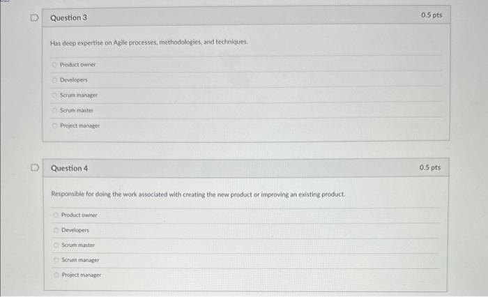 Solved Has deep expertise on Agile processes, methodologies, | Chegg.com