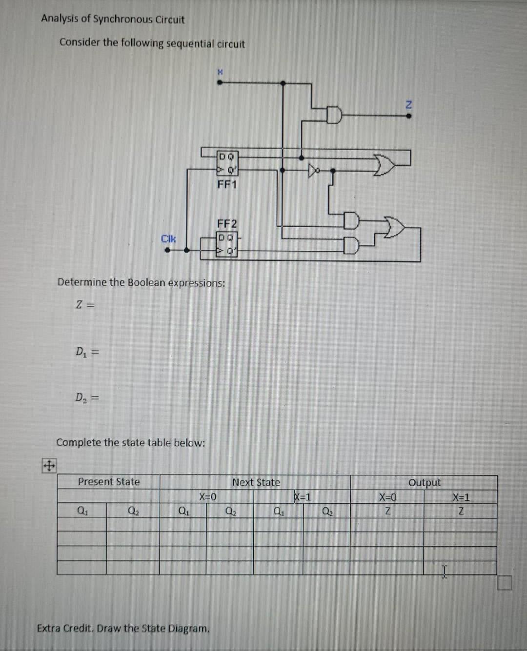 Solved Analysis of Synchronous Circuit Consider the | Chegg.com