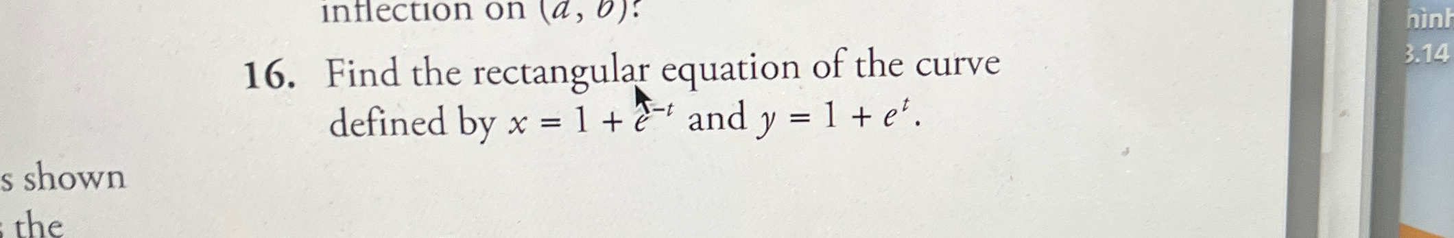 Find the rectangular equation of the curve defined by | Chegg.com