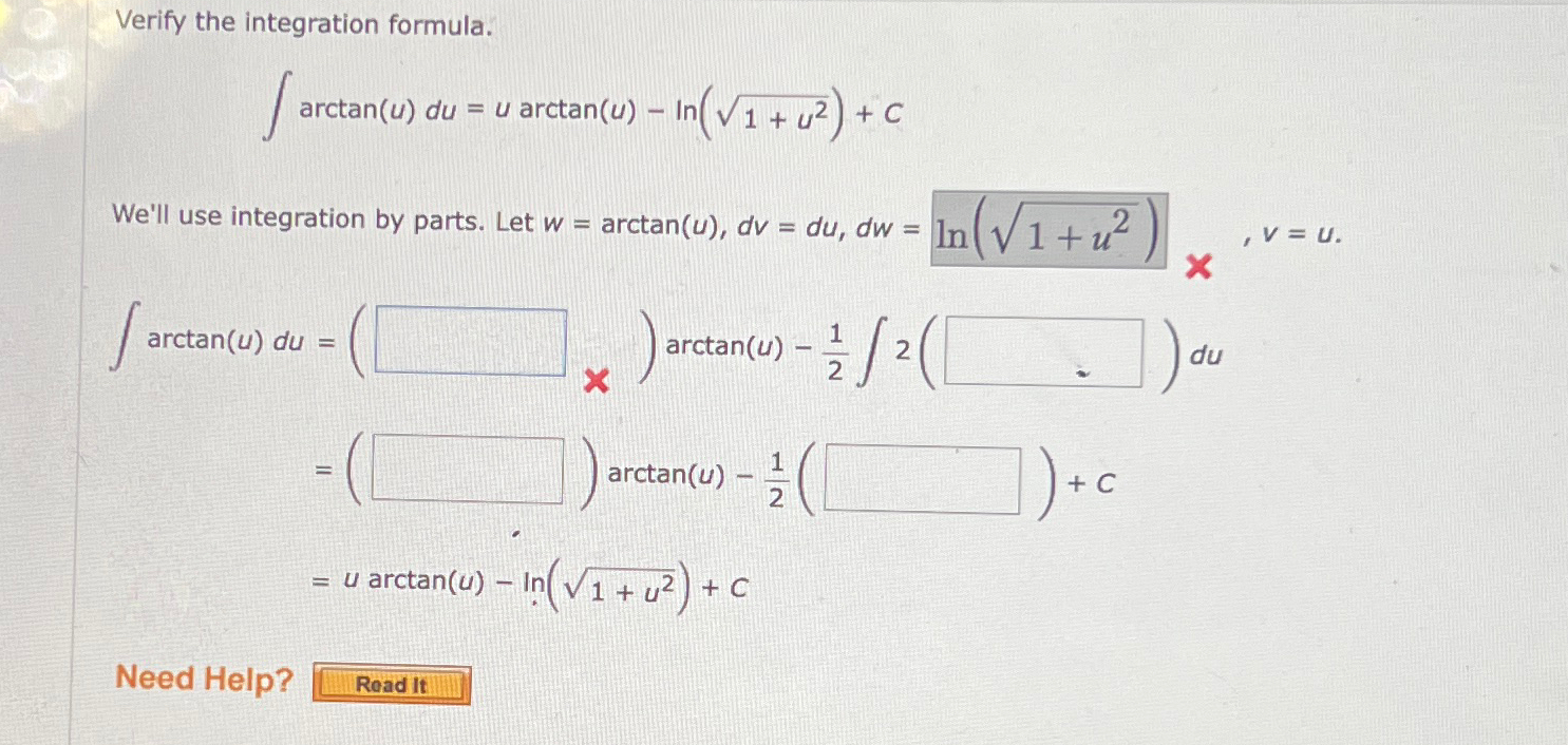Solved Verify the integration | Chegg.com