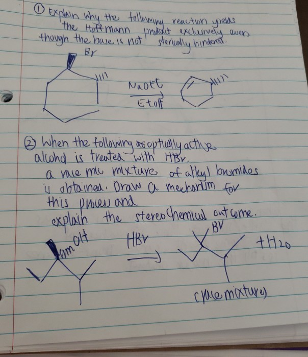 Solved • Explain why the following reaction yields the | Chegg.com
