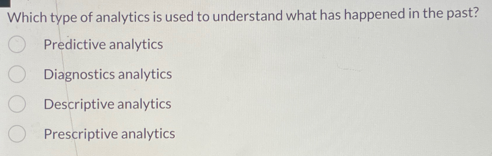 Solved Which type of analytics is used to understand what | Chegg.com
