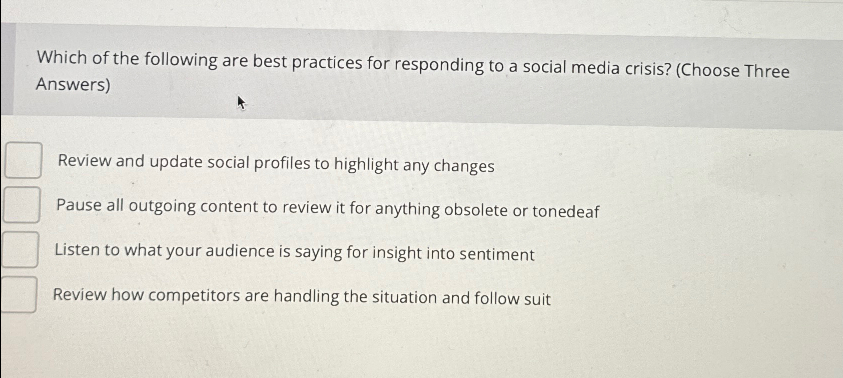 Solved Which of the following are best practices for | Chegg.com