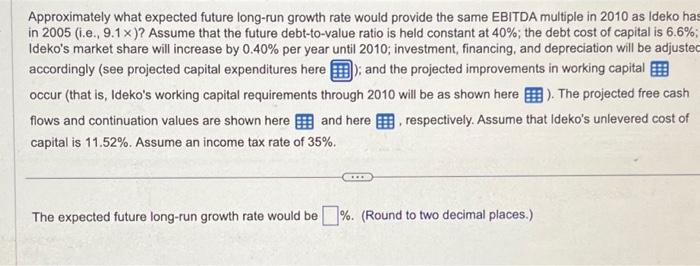 Solved \begin{tabular}{lr} Continuation Value: Multiples | Chegg.com