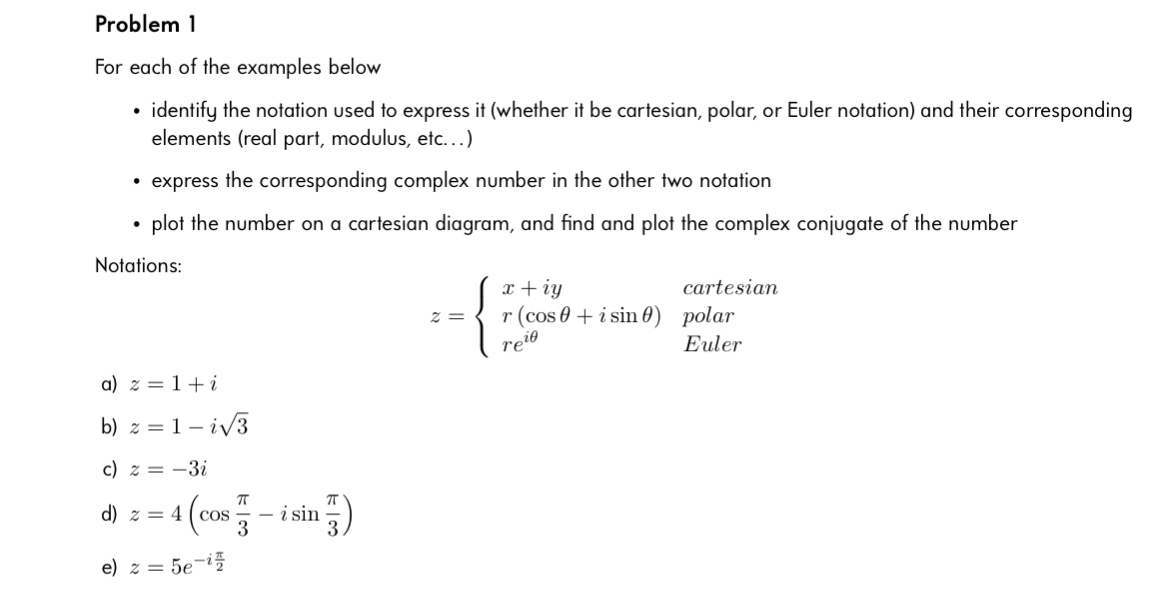 Solved Problem 1For each of the examples belowidentify the | Chegg.com