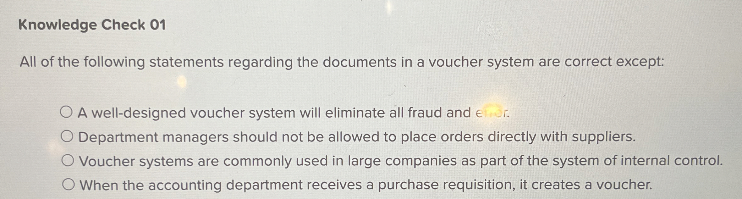 Solved Knowledge Check 01All of the following statements | Chegg.com