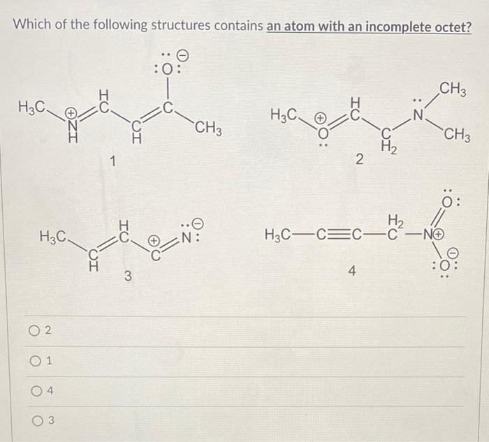 Solved Which of the following structures contains an atom | Chegg.com