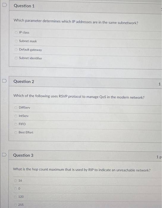Solved Which parameter determines which IP addresses are in | Chegg.com