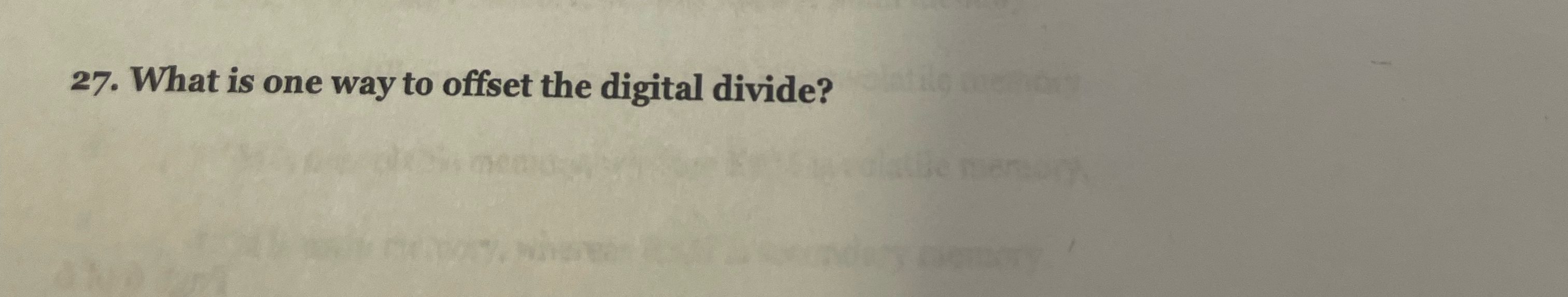 Solved What is one way to offset the digital divide? | Chegg.com