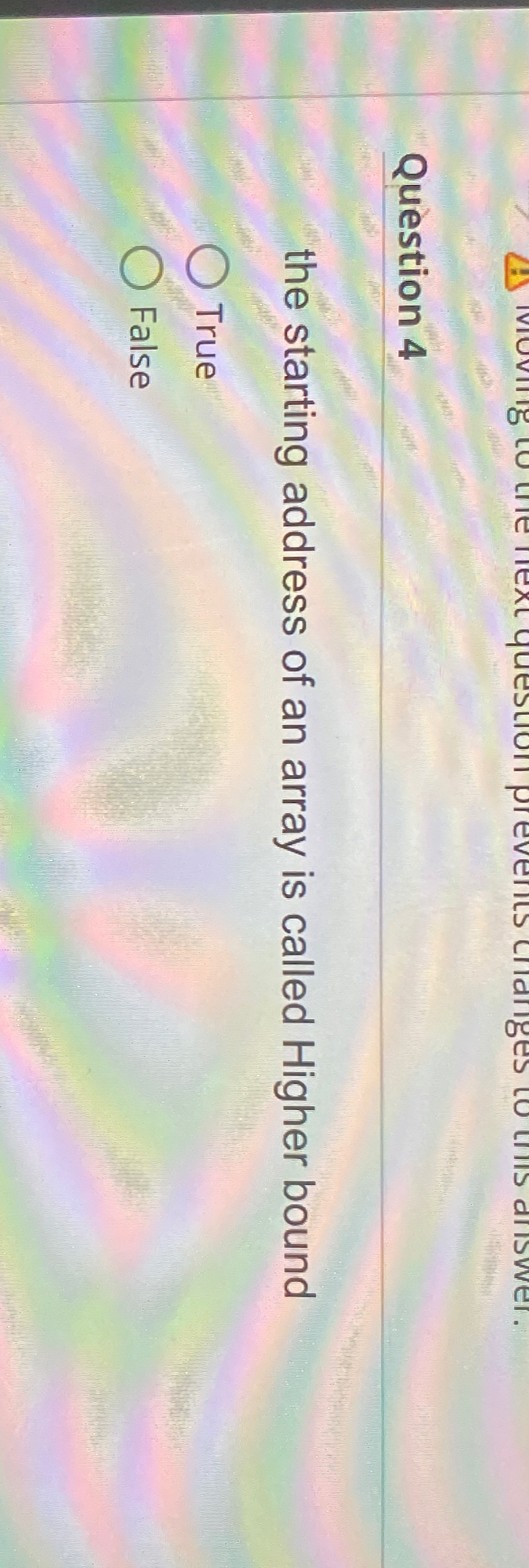Solved Question 4the starting address of an array is called | Chegg.com