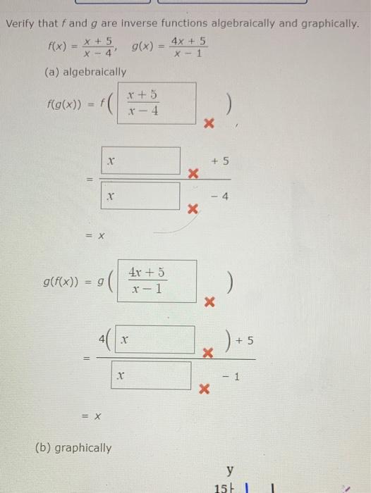 Solved Verify that fand g are inverse functions | Chegg.com