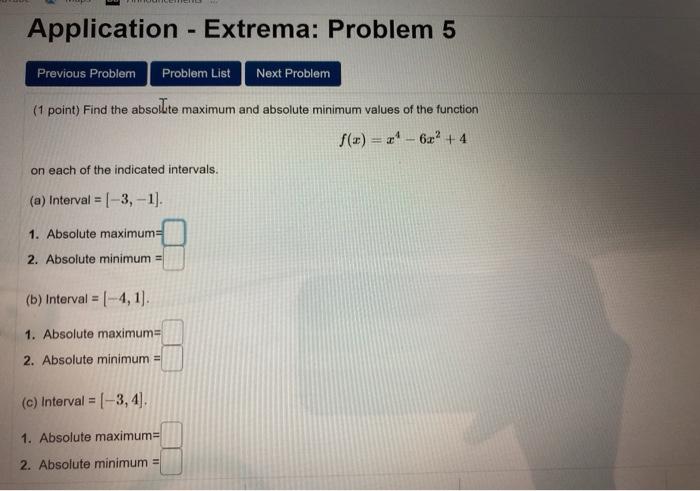 Solved Application - Extrema: Problem 5 Previous Problem | Chegg.com