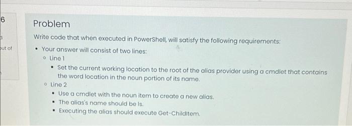 Solved Problem Write Code That When Executed In Powershell