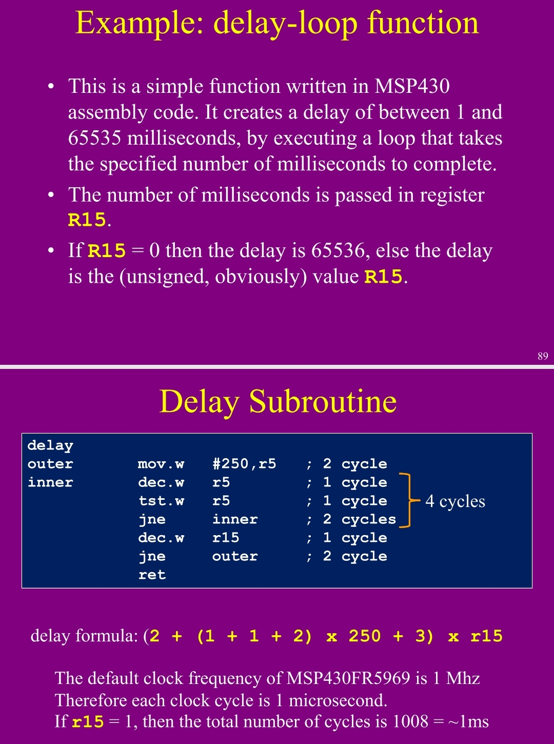 Solved In this example, why is the delay 65536 ﻿ms when | Chegg.com