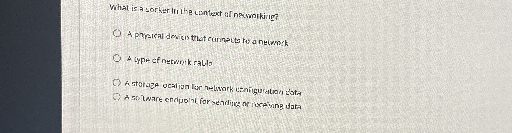 Solved What is a socket in the context of networking?A | Chegg.com