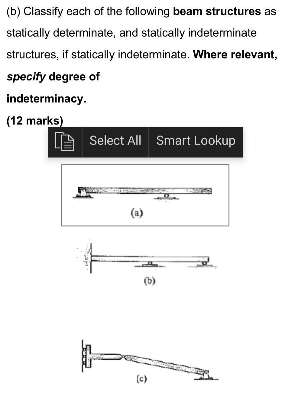 Solved (b) Classify each of the following beam structures as | Chegg.com