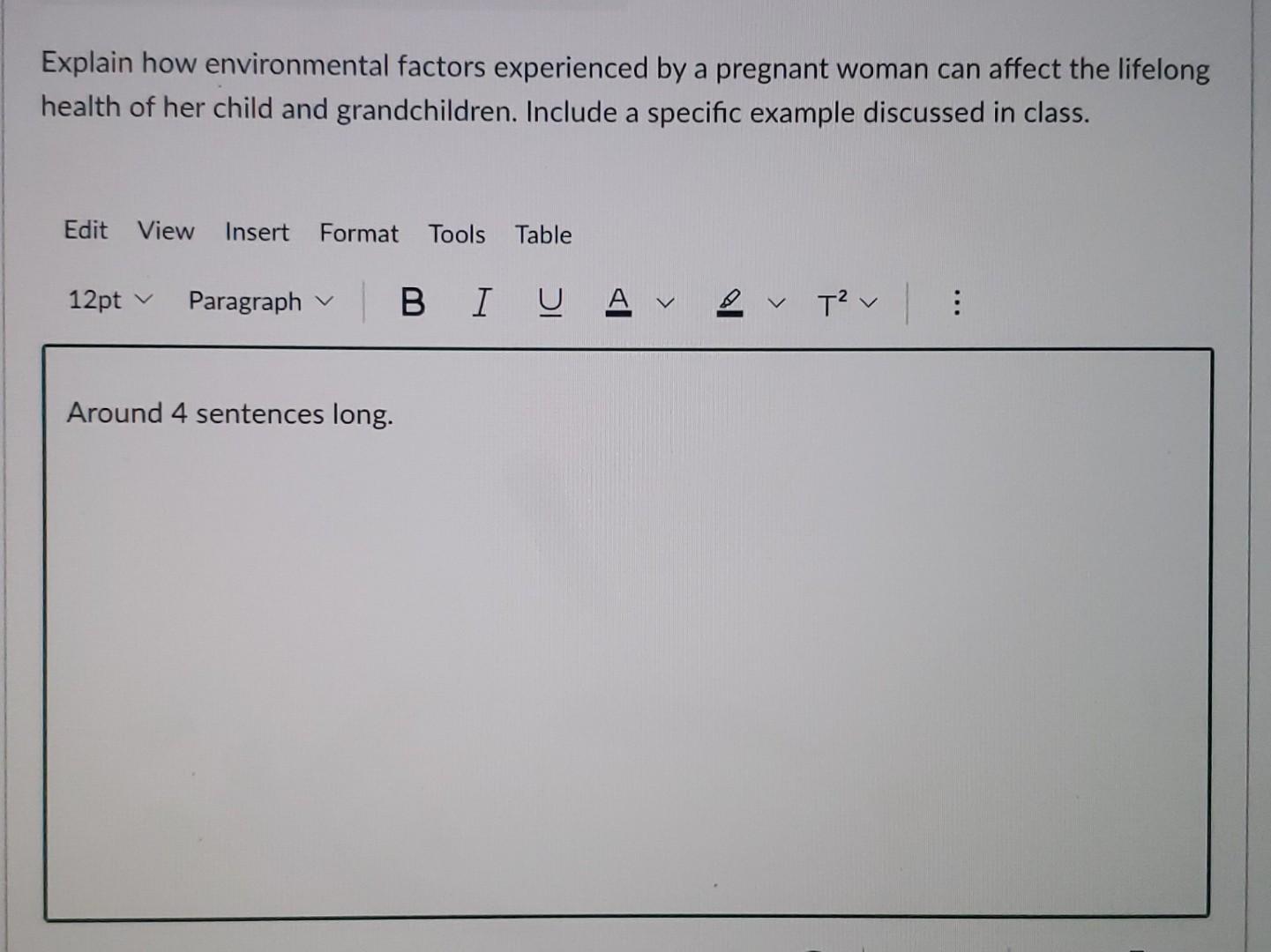 Solved Explain how environmental factors experienced by a | Chegg.com
