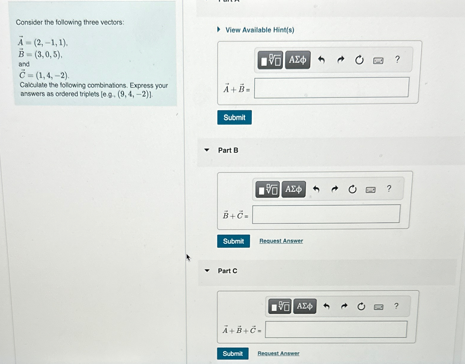 Solved Consider the following three | Chegg.com
