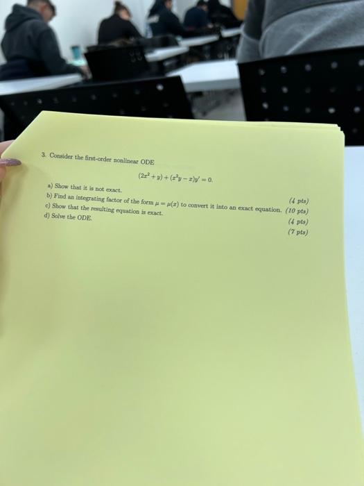 Solved 3. Consider the first-order nonlinear ODE | Chegg.com