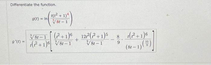 Solved Differentiate the function. | Chegg.com