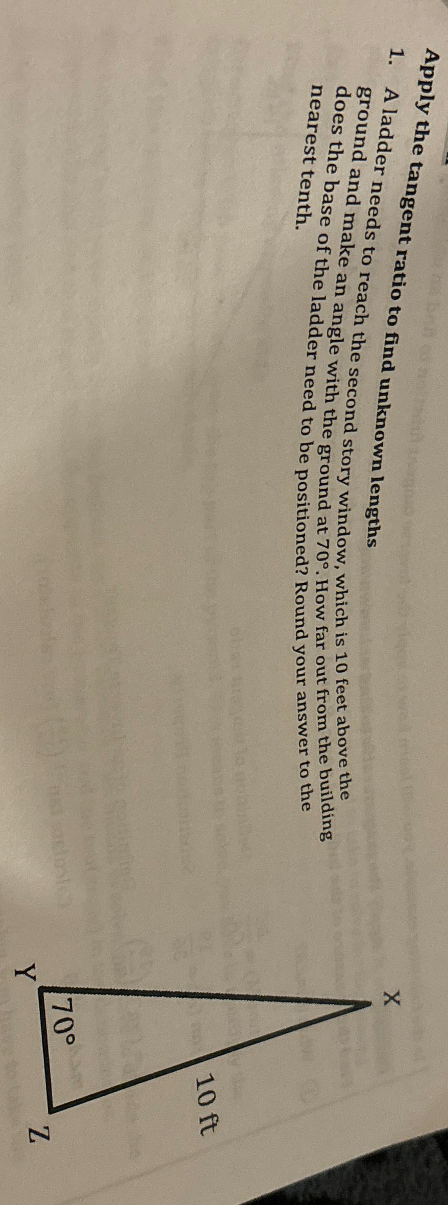 Solved Apply the tangent ratio to find unknown lengthsA | Chegg.com