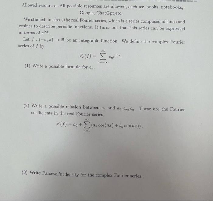 Solved Allowed resources: All possible resources are | Chegg.com