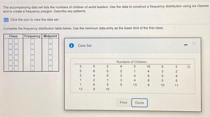 Solved The accompanying data set lists the numbers of | Chegg.com