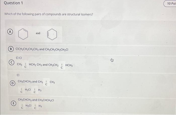 Solved Which of the following pairs of compounds are | Chegg.com